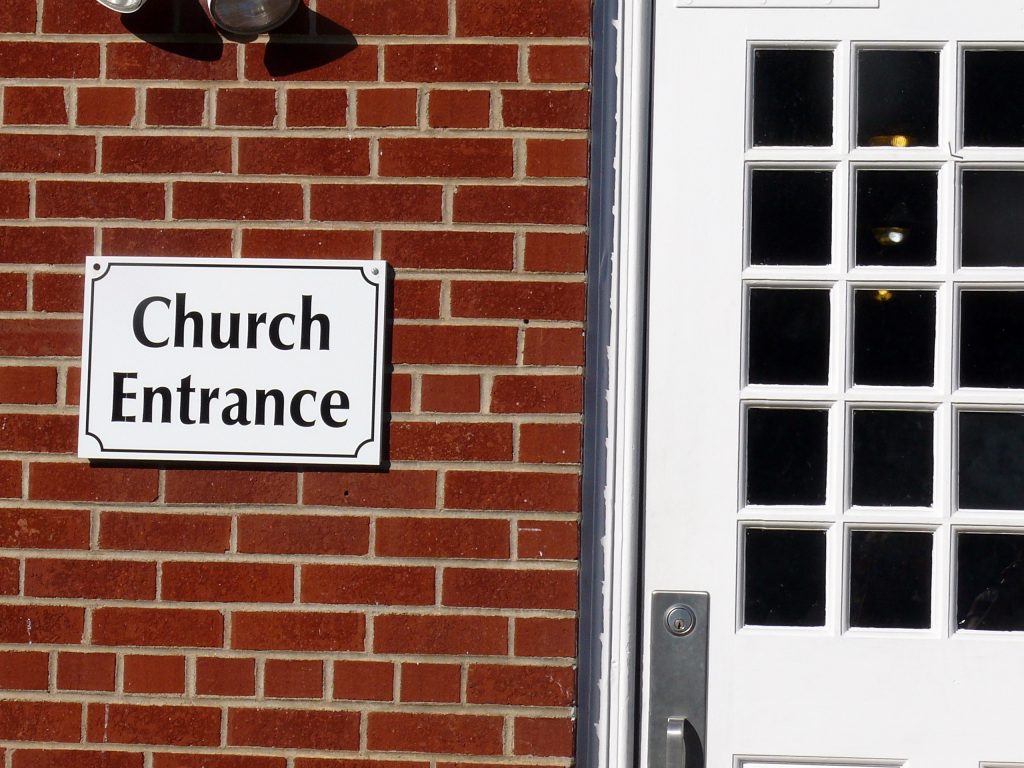 Church Exterior Entrance Signage