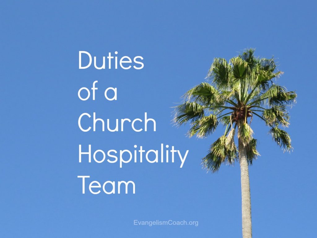 Duties of Church Hospitality Committee or Team